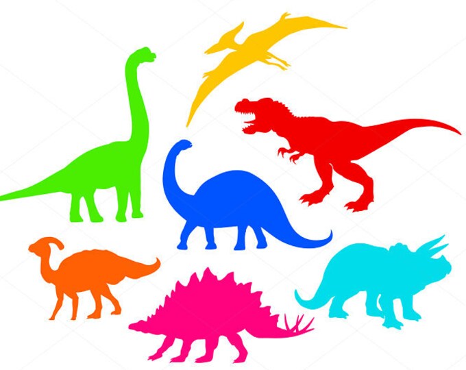 Kawaii Dinosaur SVG Bundle - T-rex, Stegosaurus, Triceratops & More ...