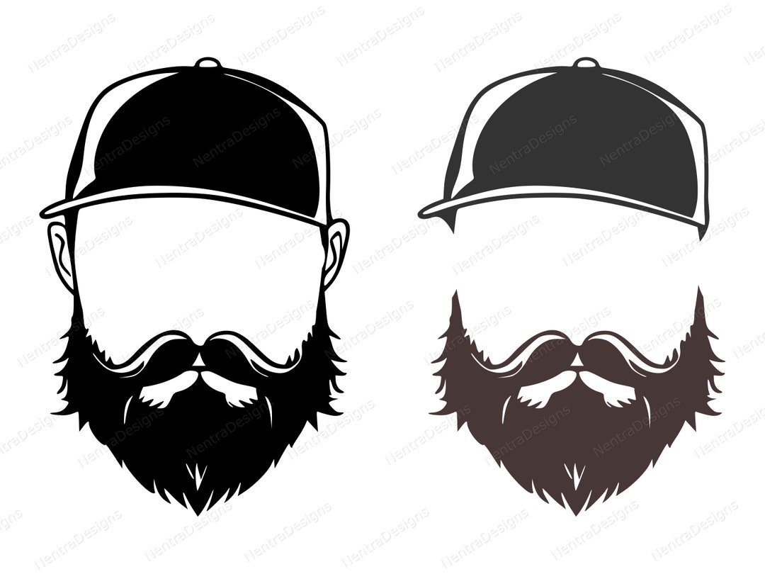 Beard Man With Sports Cap SVG, Png, Jpeg, Pdf, Dxf, Instant Download ...