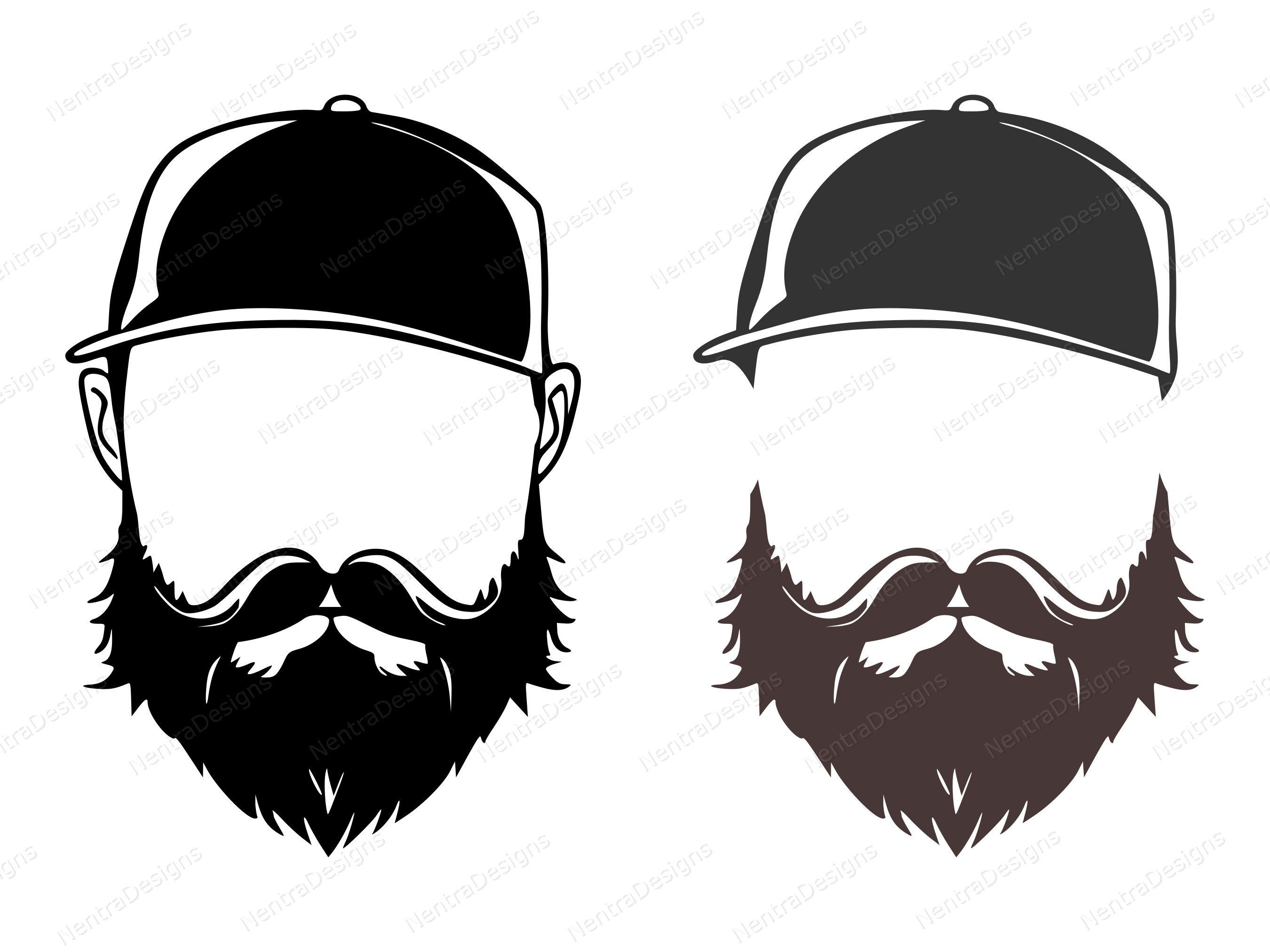 Beard Man With Sports Cap SVG, Png, Jpeg, Pdf, Dxf, Instant Download ...