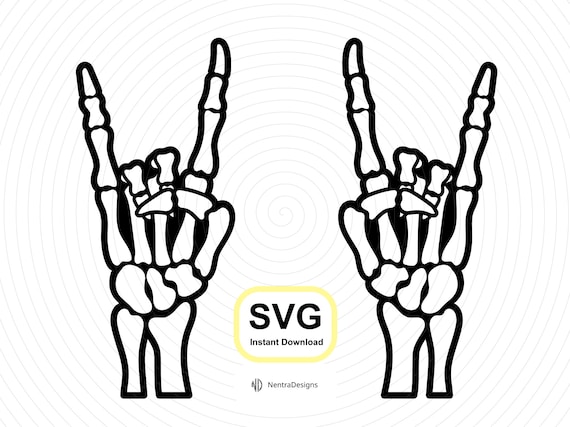 80% off Sale: Rock on Skeleton Hands SVG Heavy Metal Devil - Etsy Finland