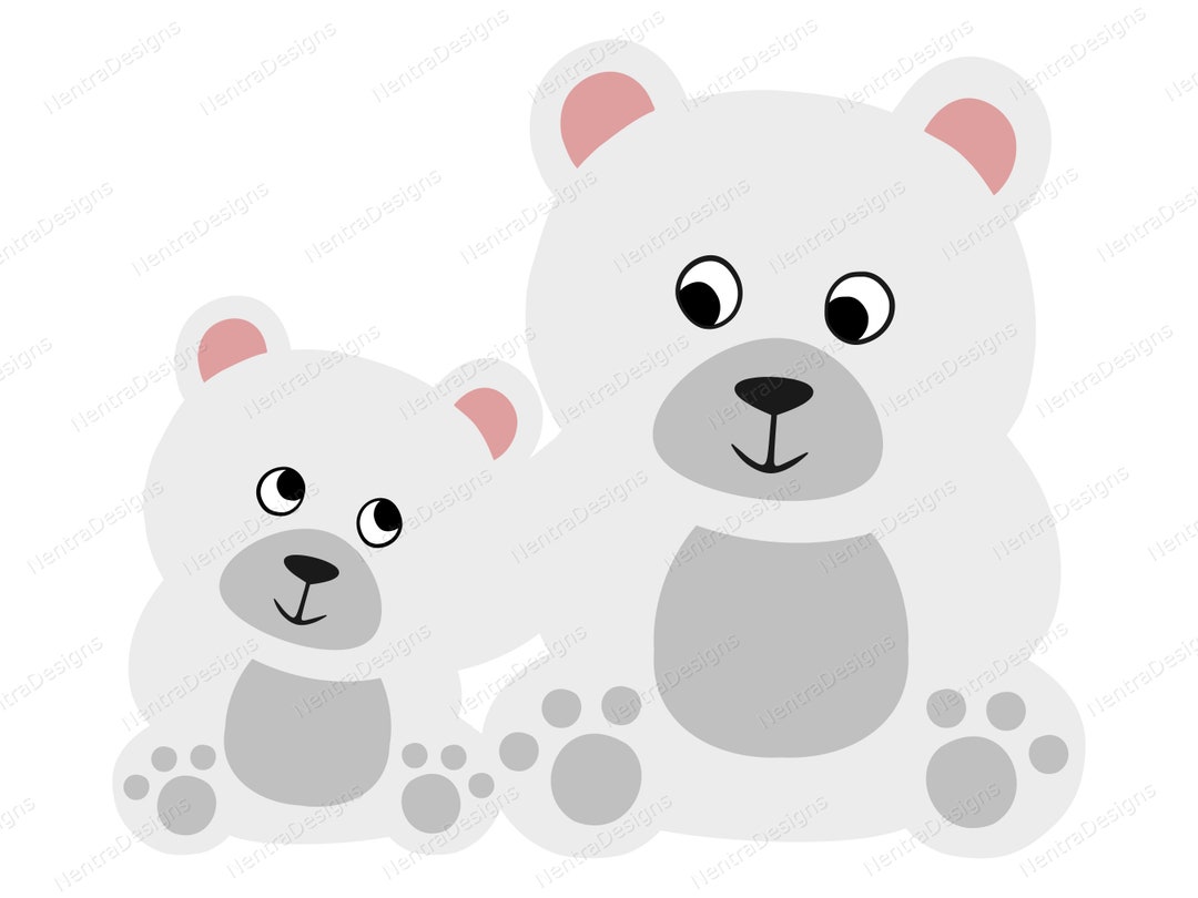 Mother Bear With Baby Cub Polar SVG, Png, Jpeg, Pdf, Dxf, Instant ...