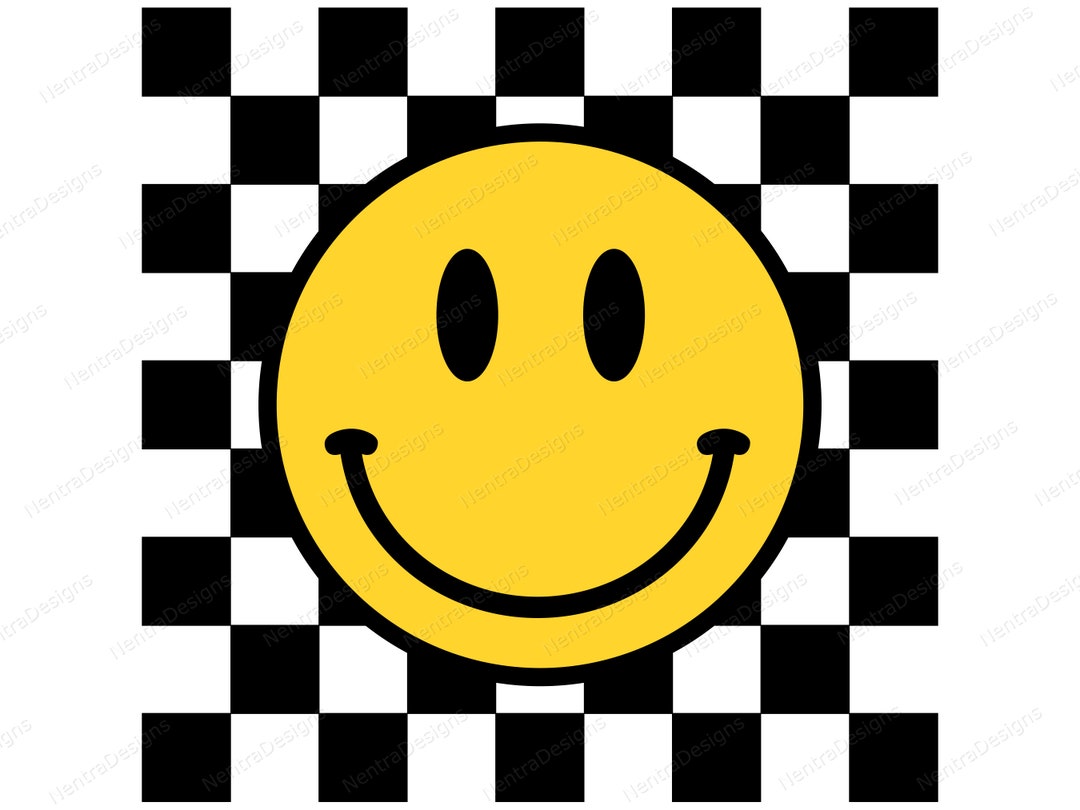 Hippie Smiley Face Checkered Background SVG, Png, Jpeg, Pdf, Dxf ...