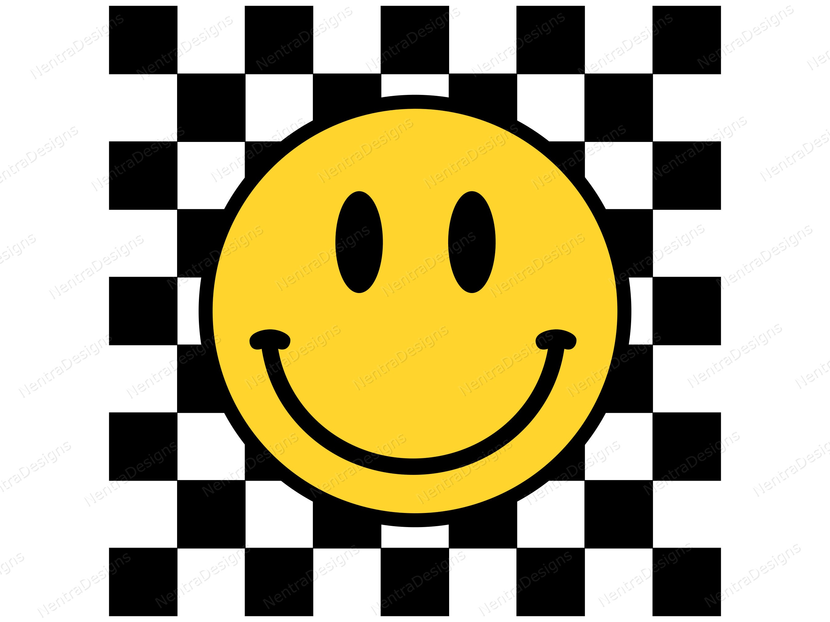 Hippie Smiley Face Checkered Background SVG, Png, Jpeg, Pdf, Dxf ...