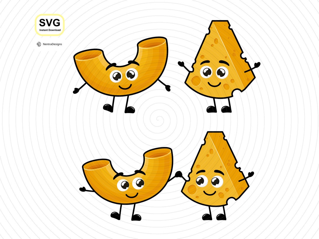 Mac and Cheese SVG Set of 2, Best Pals Lovers, Iron on Shirt Design ...