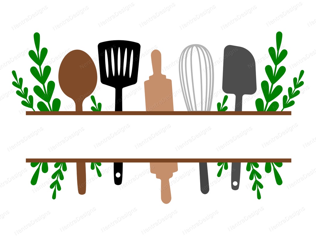 Kitchen Split Frame Colored SVG, Png, Jpeg, Pdf, Dxf, Instant Download ...
