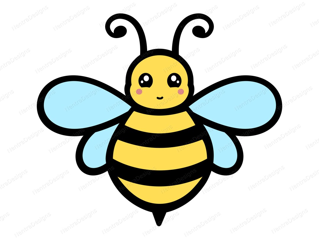 Cute Bee With Smiley Face Chubby Happy Smiling SVG, Png, Jpeg, Pdf, Dxf ...