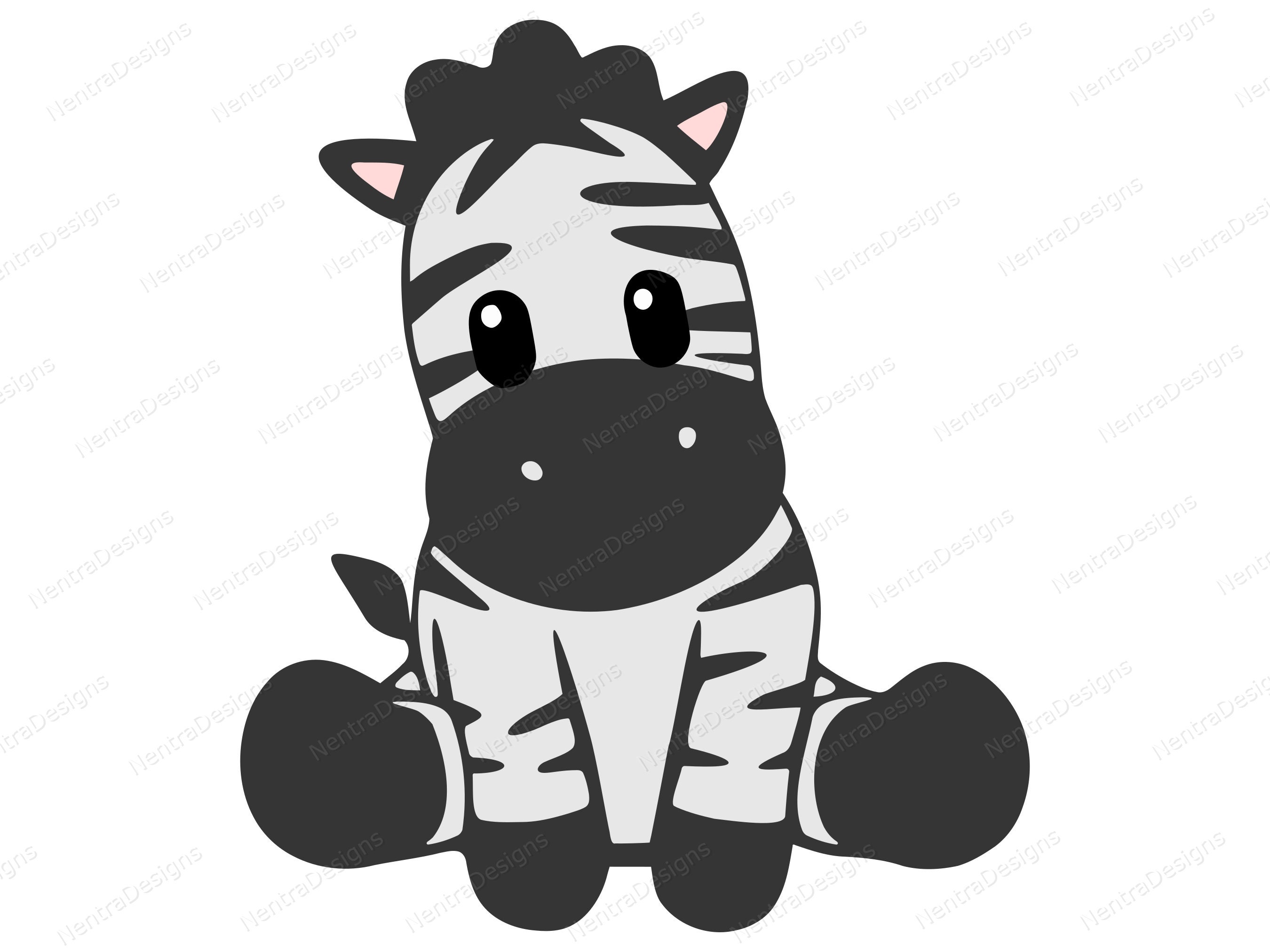 Baby Zebra Layered Head Tilted SVG, Png, Jpeg, Pdf, Dxf, Instant ...