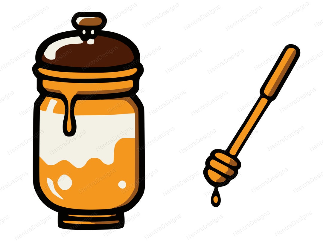Honey Jar Pot With Honey Dipper Wand SVG, Png, Jpeg, Pdf, Dxf, Instant ...