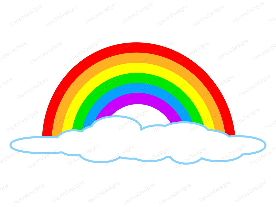 Rainbow SVG Single Long Cloud SVG, Png, Jpeg, Pdf, Dxf, Instant ...