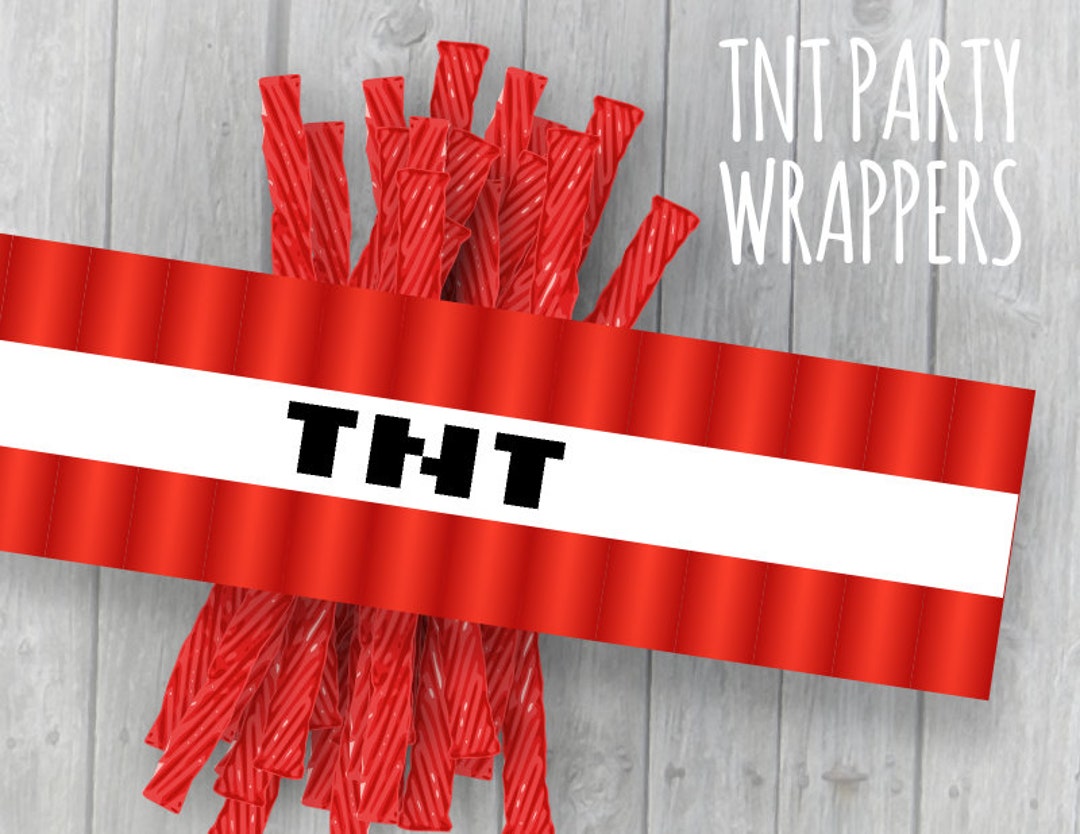 TNT Wrappers (video Game Mine Theme Party) Licorice Candy Template ...