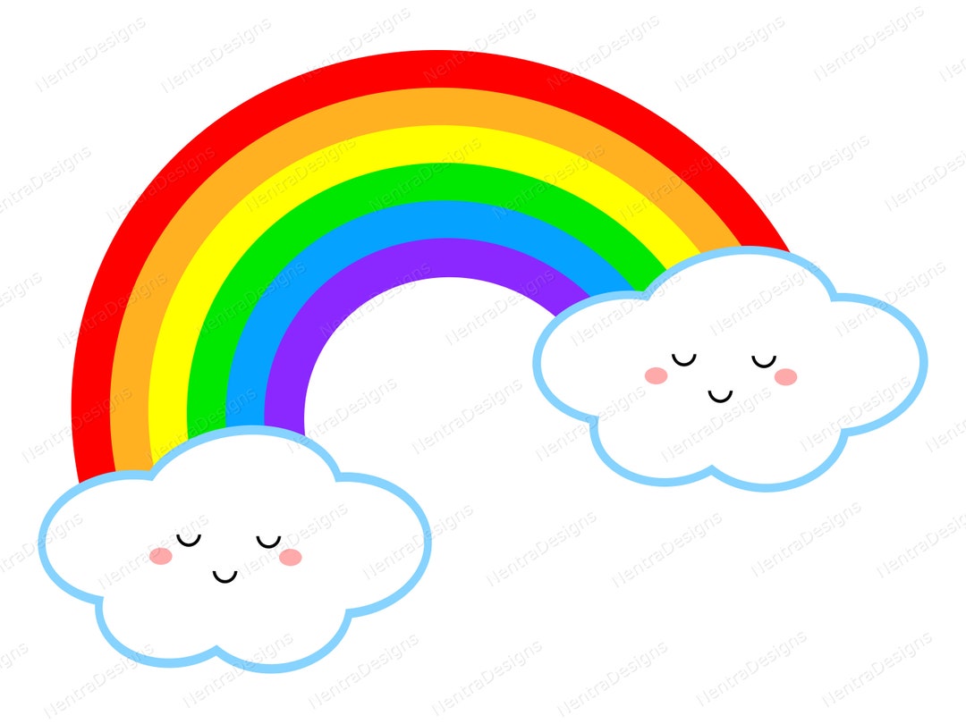 Rainbow Slant SVG Round Clouds SVG, Png, Jpeg, Pdf, Dxf, Instant ...