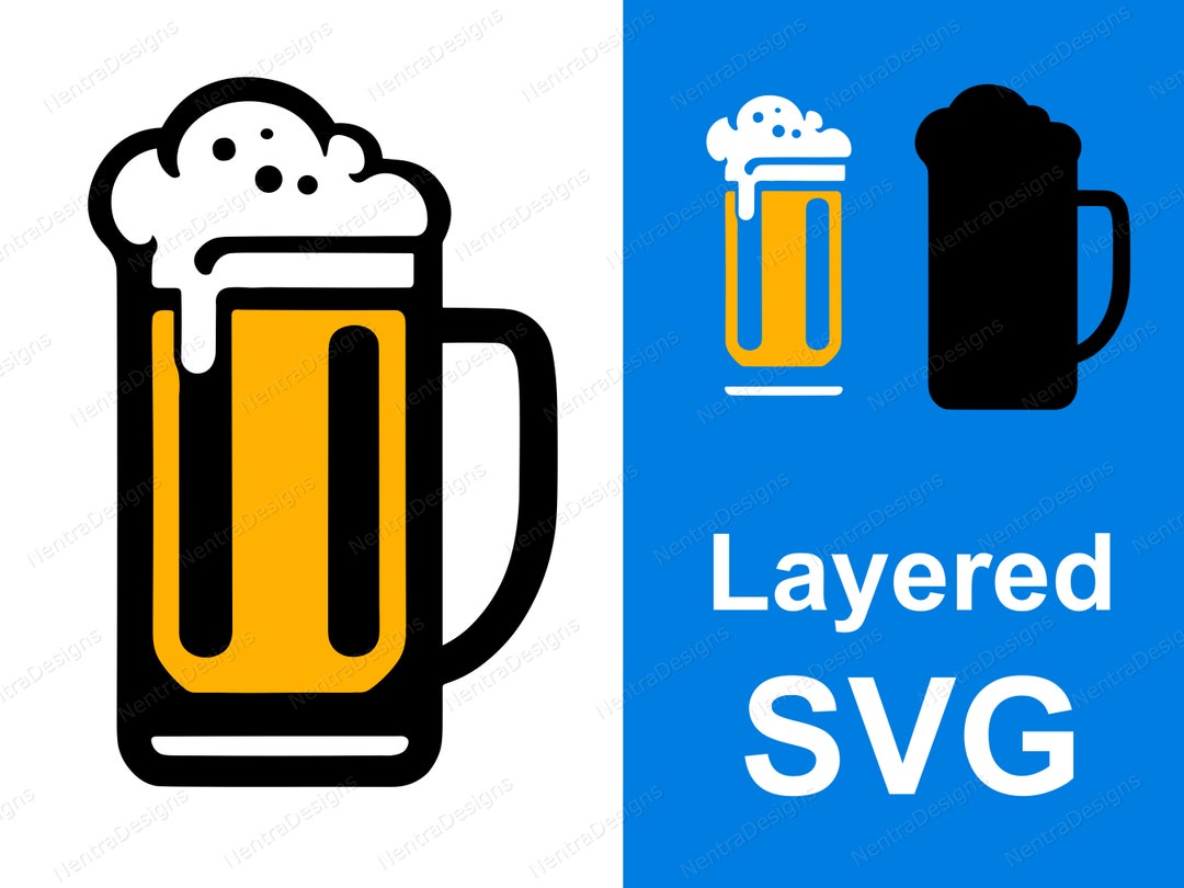 Beer Mug Layered SVG Easy to Print and Cut Vector SVG, Png, Jpeg, Pdf ...