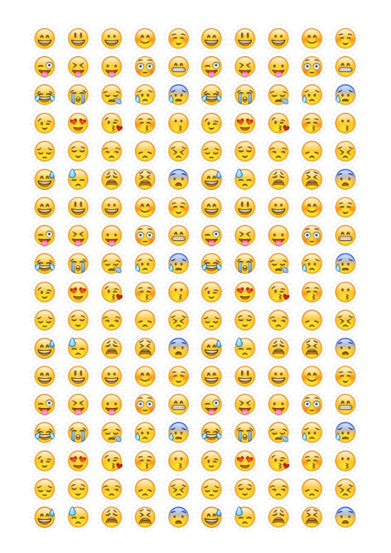 Emoji Planner Party Stickers Descarga instantánea. Imprimir Smiley DIY ...