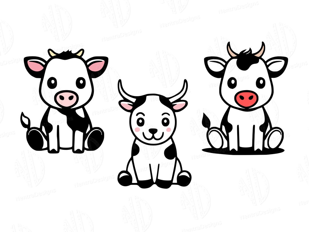Baby Cow Bundle SVG, Kid Farm, Cow Birthday Png, Jpeg, Pdf, Dxf ...