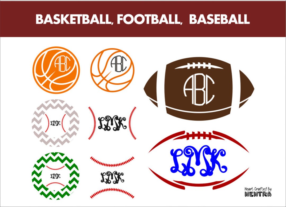 3 Pack Sports Football Basketball Baseball Softball Clipart SVG Cut ...