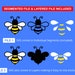 Bee Path Bundle SVG PNG File, Dotted Lines, Dashed Lines, Bumblebee Svg ...