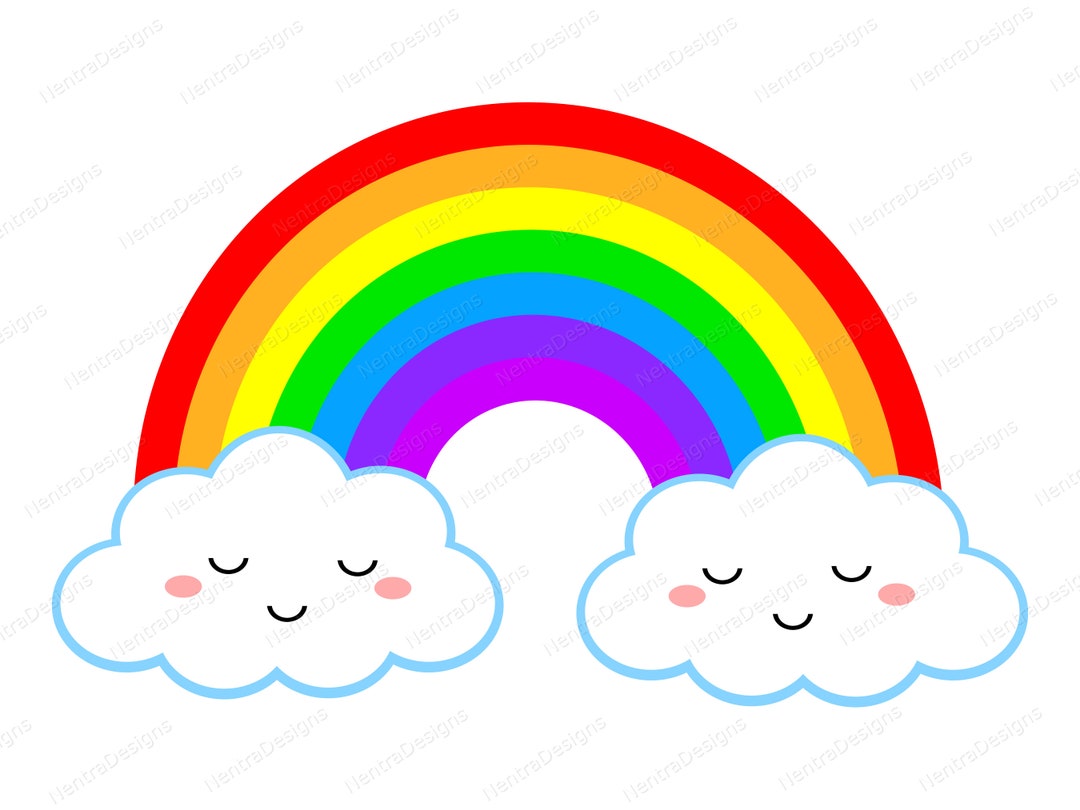 Rainbow SVG Sleepy Clouds SVG, Png, Jpeg, Pdf, Dxf, Instant Download ...