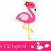 Pink Flamingo Layered Easy Cut bundle SVG, Png, Jpeg, Pdf, Dxf, Instant ...