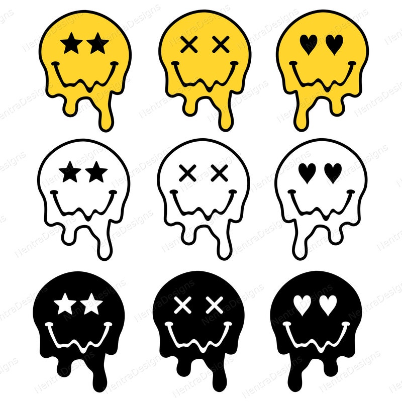 Dripping Smiley Face - Etsy