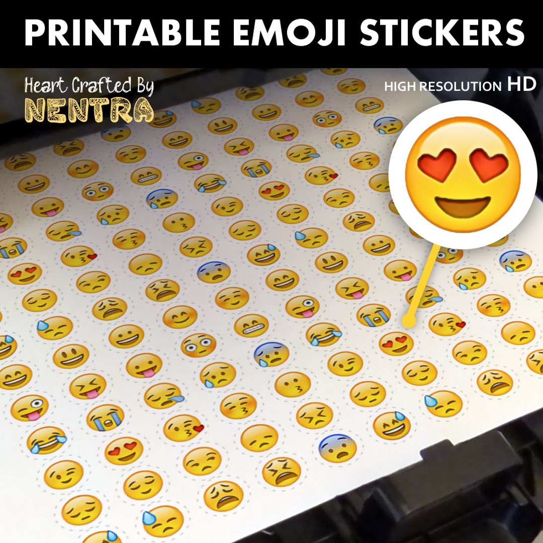 Emoji Planner Party Stickers Instant Download. Print Smiley DIY ...