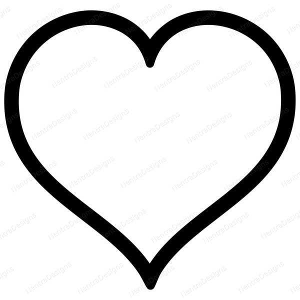 Thick Heart Outline Svg - Etsy