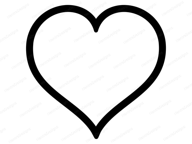Perfect Heart Shape Black Thick Outline SVG Digital Download SVG, Png ...