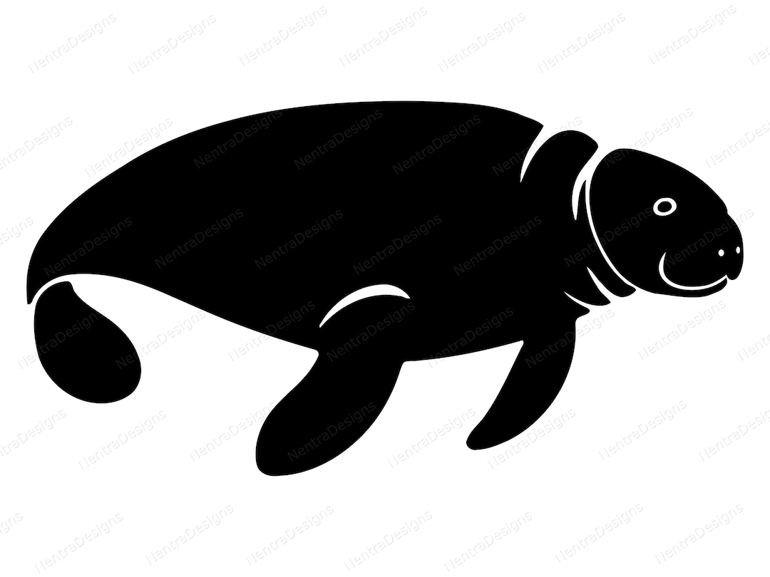 Manatee Swimming Smiling SVG Sea Cow Dugong Cute SVG, Png, Jpeg, Pdf ...