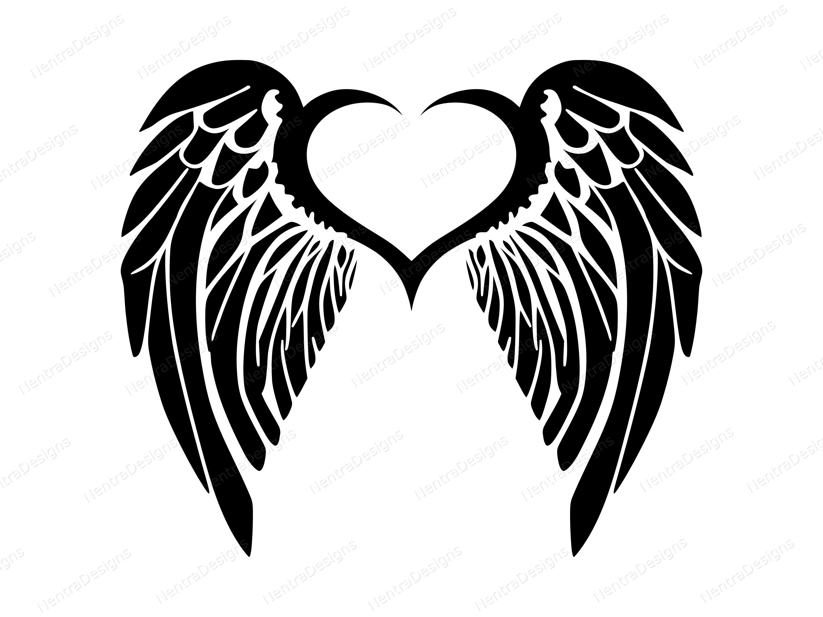 Angel Wings Clipart Black And White