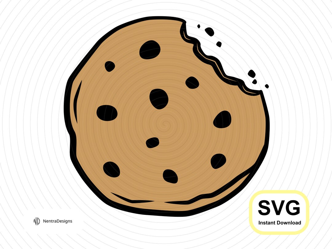 Chocolate Chip Cookie SVG, Vector Iron on Shirt Design, Mugs, Wood ...