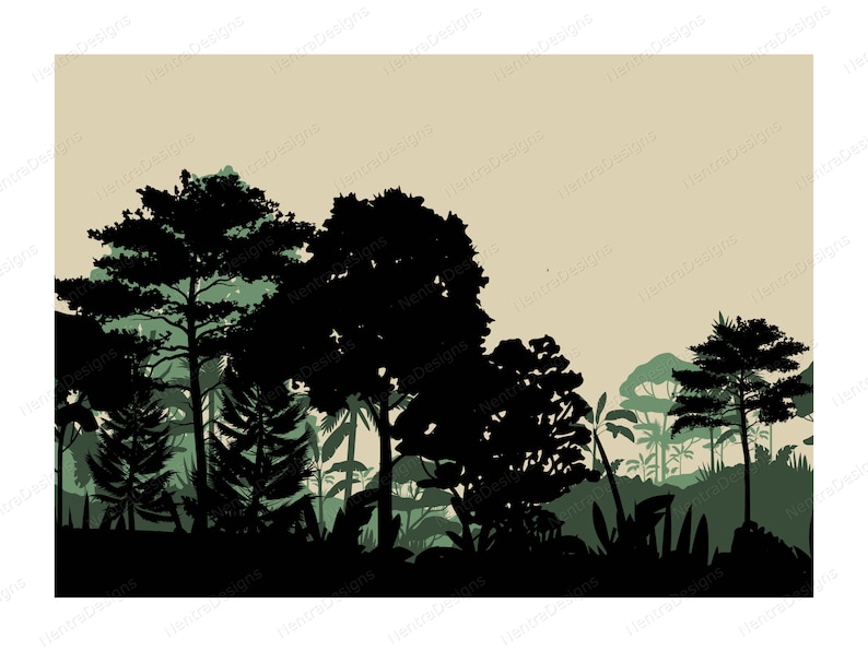 Forest Tree Line SVG Png Jpeg Pdf Dxf Instant Download - Etsy