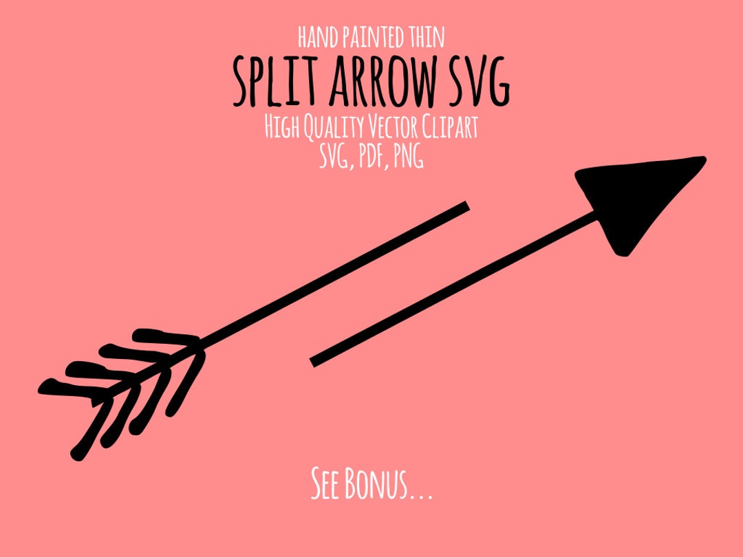Today: Split Arrow SVG, Thin Hand Painted Arrows Clipart, Two Halves ...