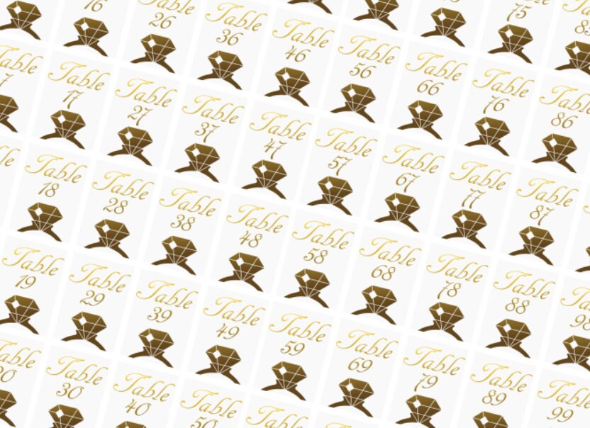 PNG Gold Table Number Cards, Diamond Ring Seating Place Wedding Party ...
