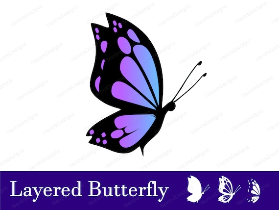 Butterfly Side View Outline