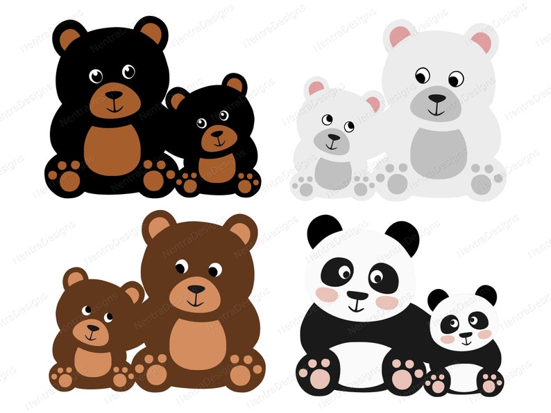 Madre oso con bebé oso paquete SVG, png, jpeg, pdf, dxf, Descarga ...