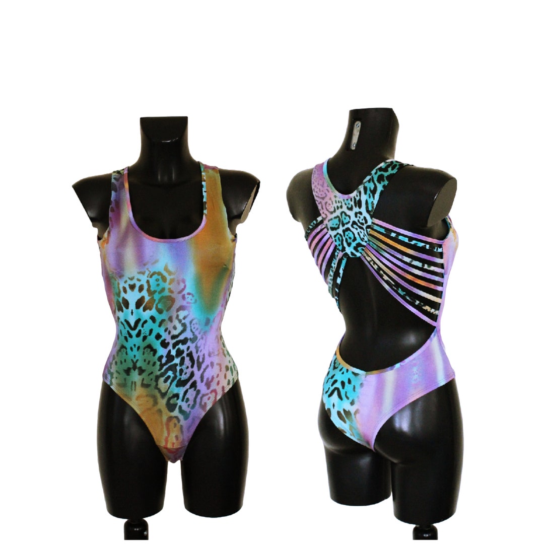 Womens Multi Coloured Leopard Print Open Back Sleeveless Summer Wear ...