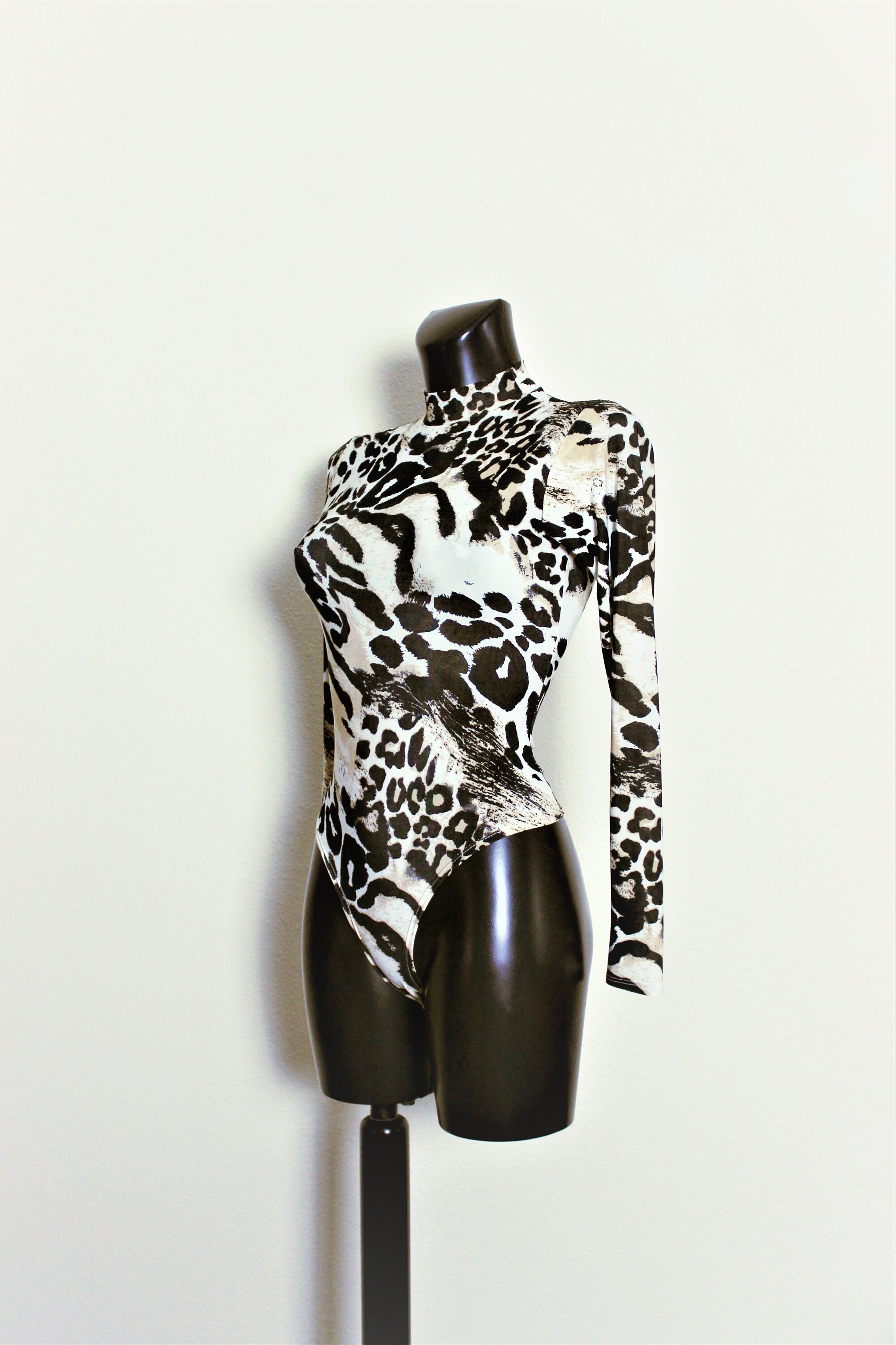 Women's Animal Print Turtle Neck Leotard Bodysuit - Etsy