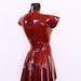 Women's Burgundy Patent PVC Vegan Leather Stretch Baby Doll Bodycon ...