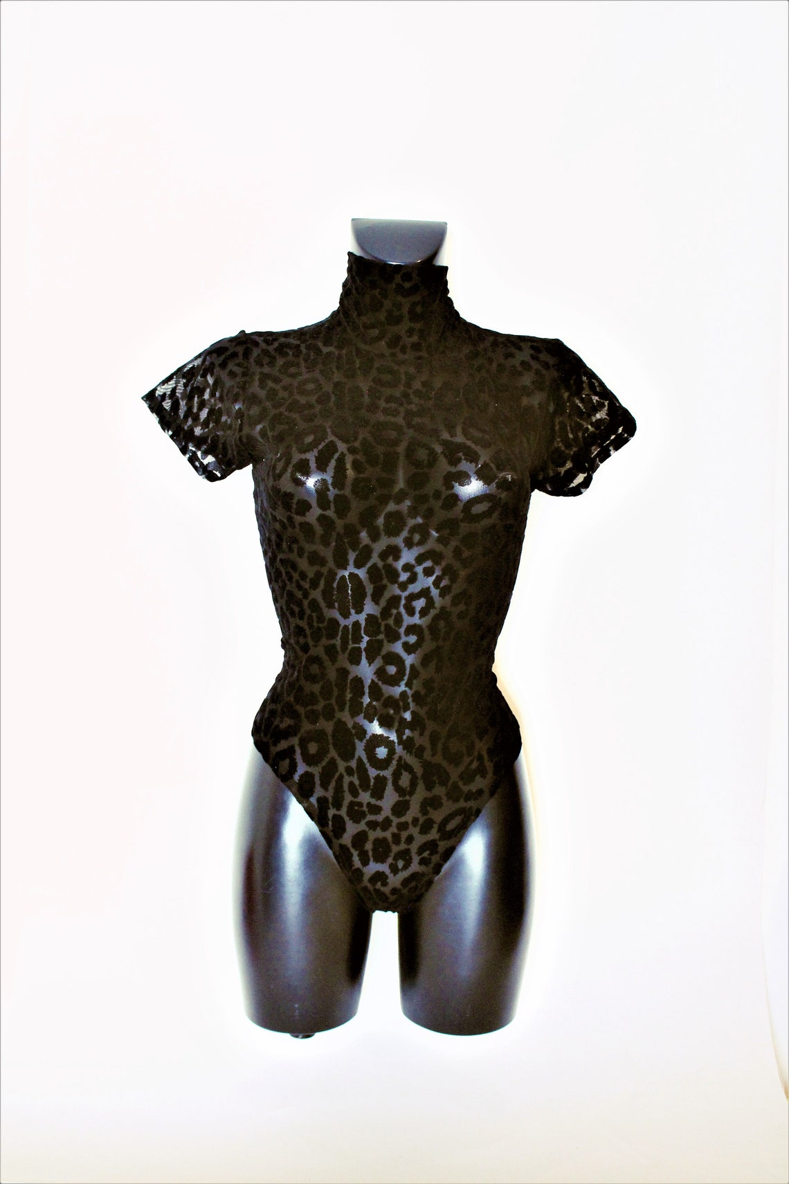 Women's Velvet & Sheer Mesh Animal Print Bodysuit - Etsy