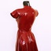 Women's Burgundy Patent PVC Vegan Leather Stretch Baby Doll Bodycon ...