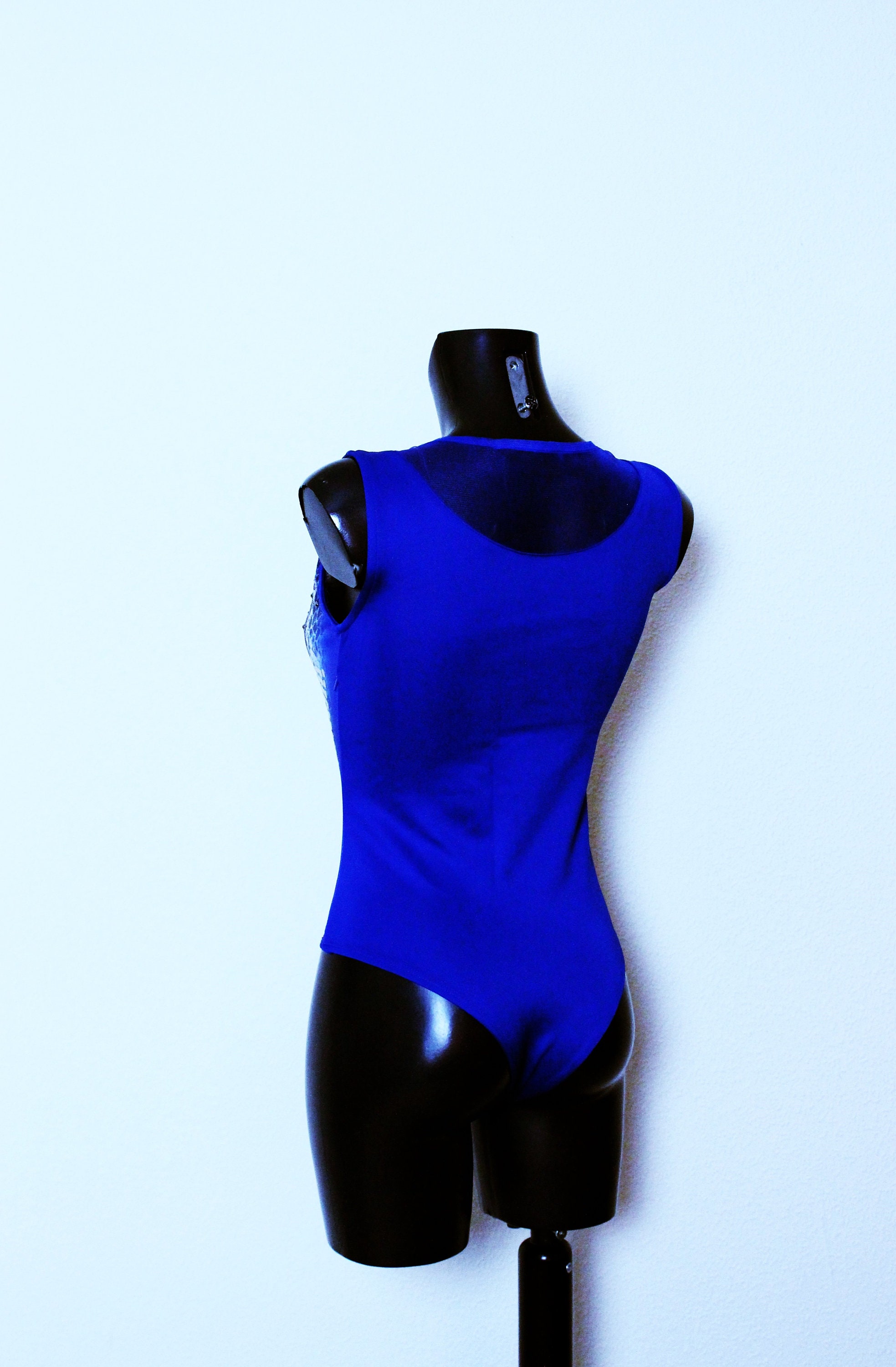 Women's Royal Blue Scuba Snake Print Diamante & Metallic Silhouette ...