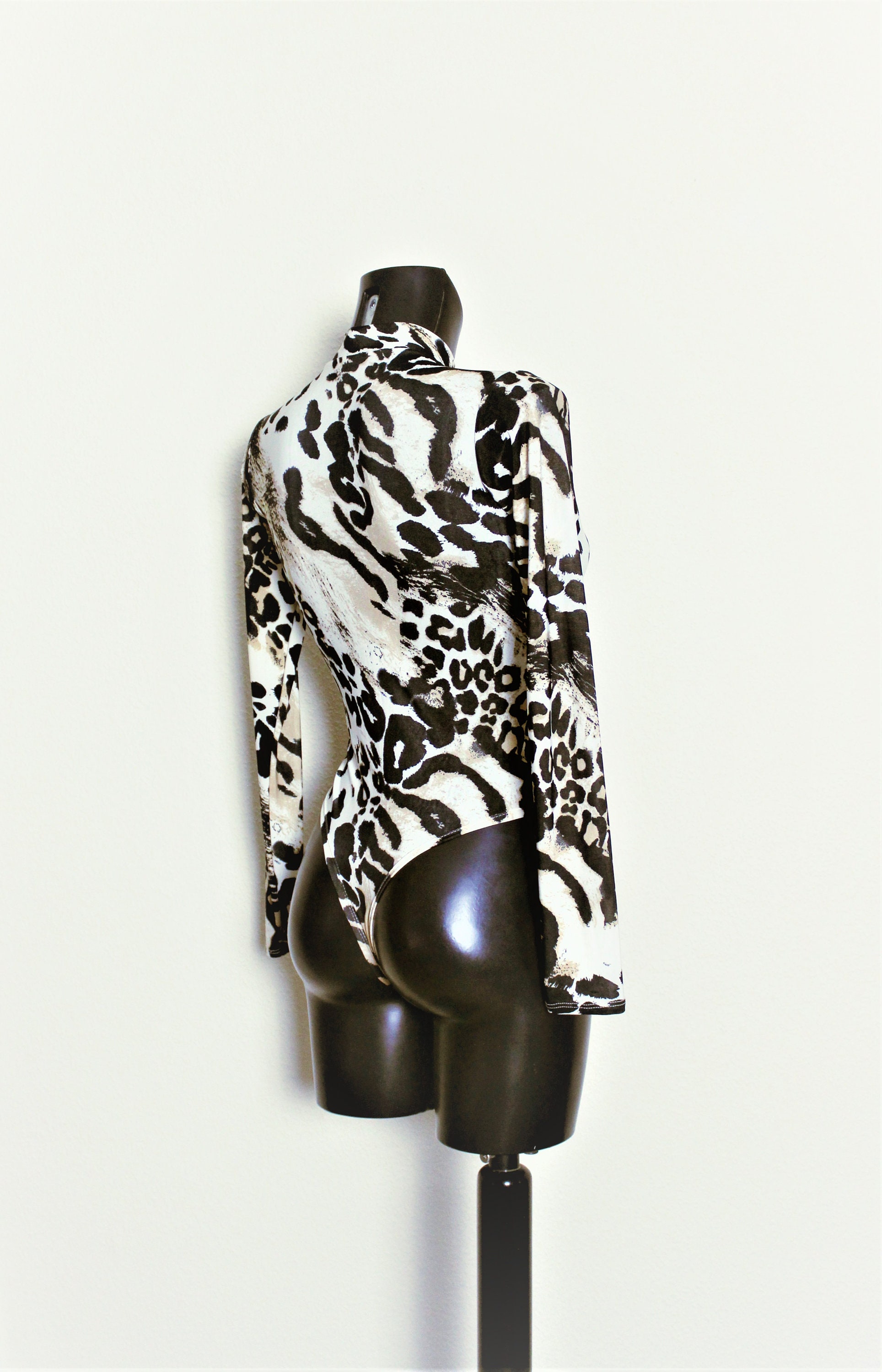 Women's Animal Print Turtle Neck Leotard Bodysuit - Etsy