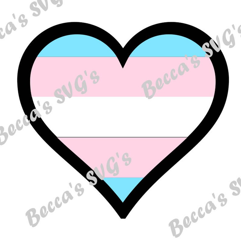 4 Color/layer Transgender Pride Flag Heart - Etsy