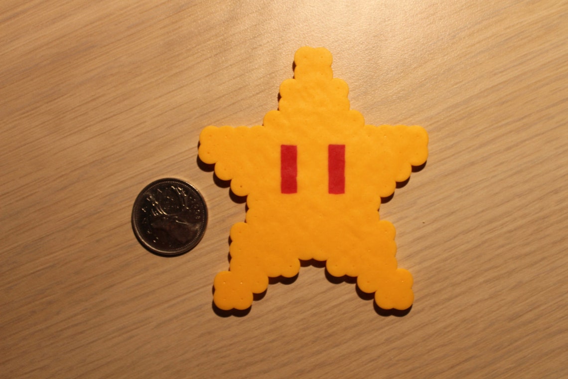 Super Star Pixel Art Bead Sprite from Super Mario Bros | Etsy
