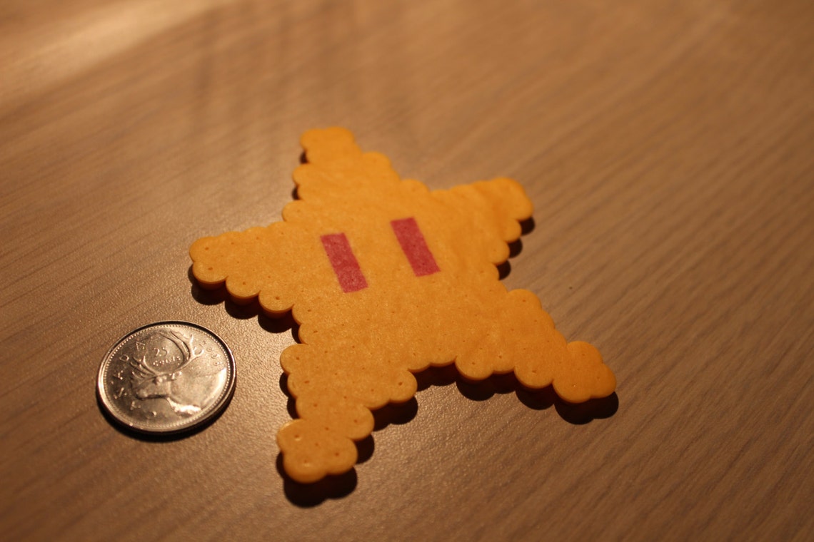Super Star Pixel Art Bead Sprite from Super Mario Bros | Etsy