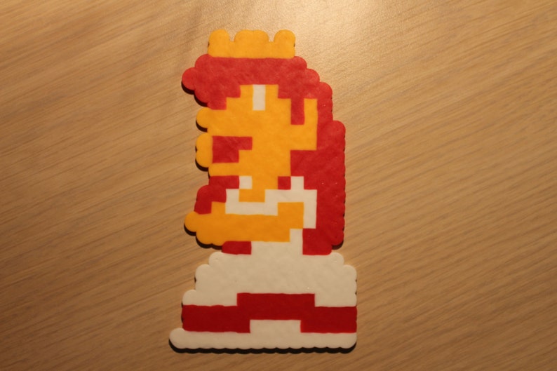 Princess Toadstool Pixel Art Bead Sprite From Super Mario Bros - Etsy