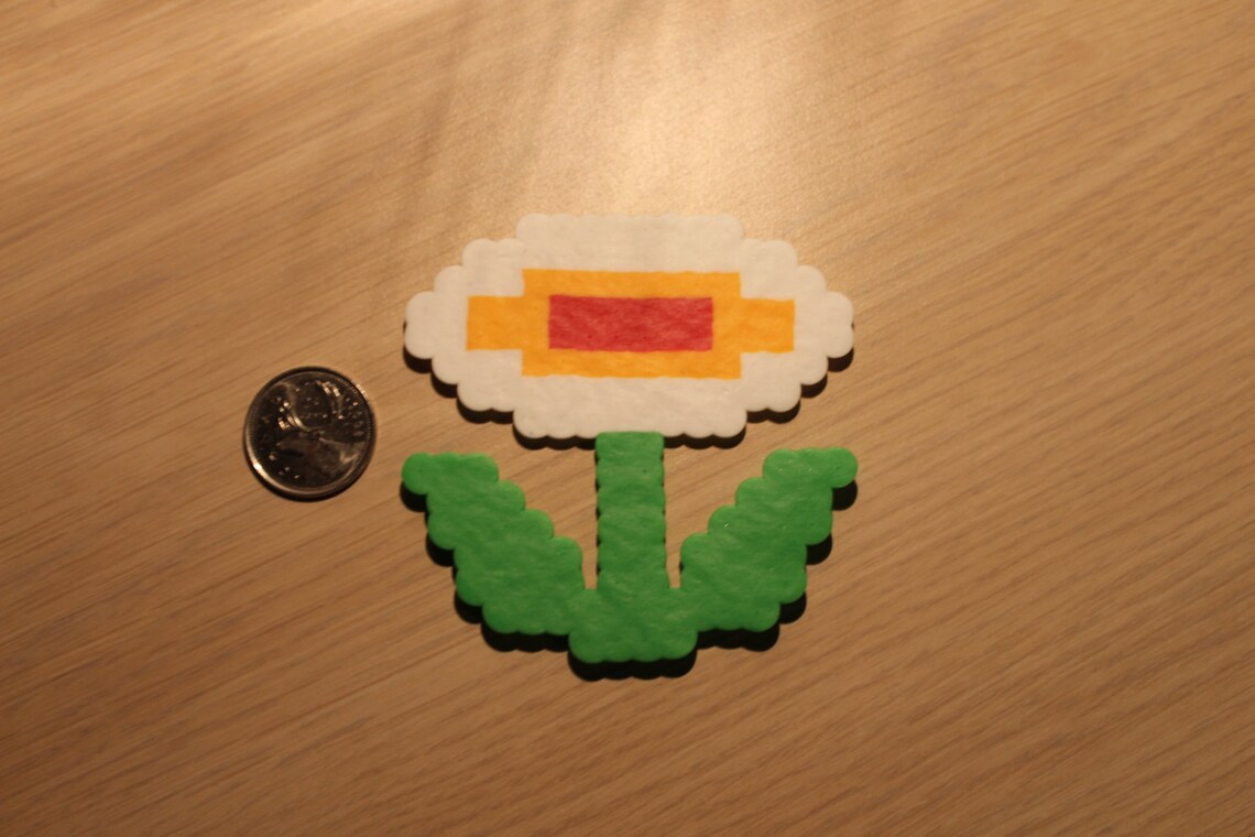 Fire Flower Pixel Art Bead Sprite from Super Mario Bros | Etsy