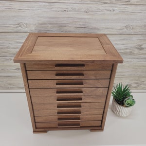 Custom Shaker Style Jewelry Box With Necklace Hooks, 4-drawer Jewelry ...