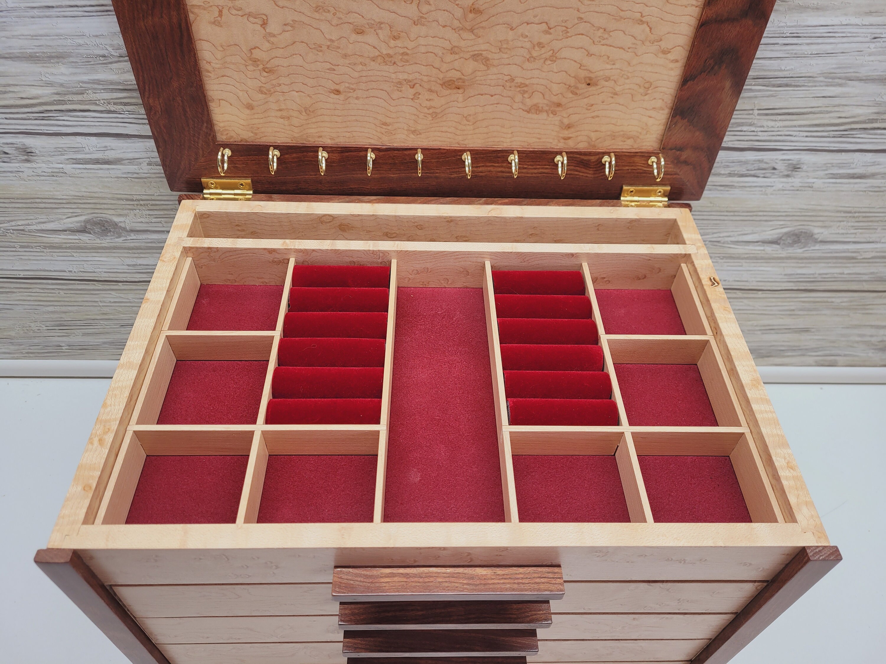 Custom Shaker Style Jewelry Box With Necklace Hooks 4-drawer - Etsy
