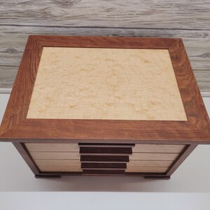 Custom Shaker Style Jewelry Box With Necklace Hooks, 4-drawer Jewelry ...