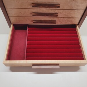 Custom Shaker Style Jewelry Box With Necklace Hooks, 4-drawer Jewelry ...